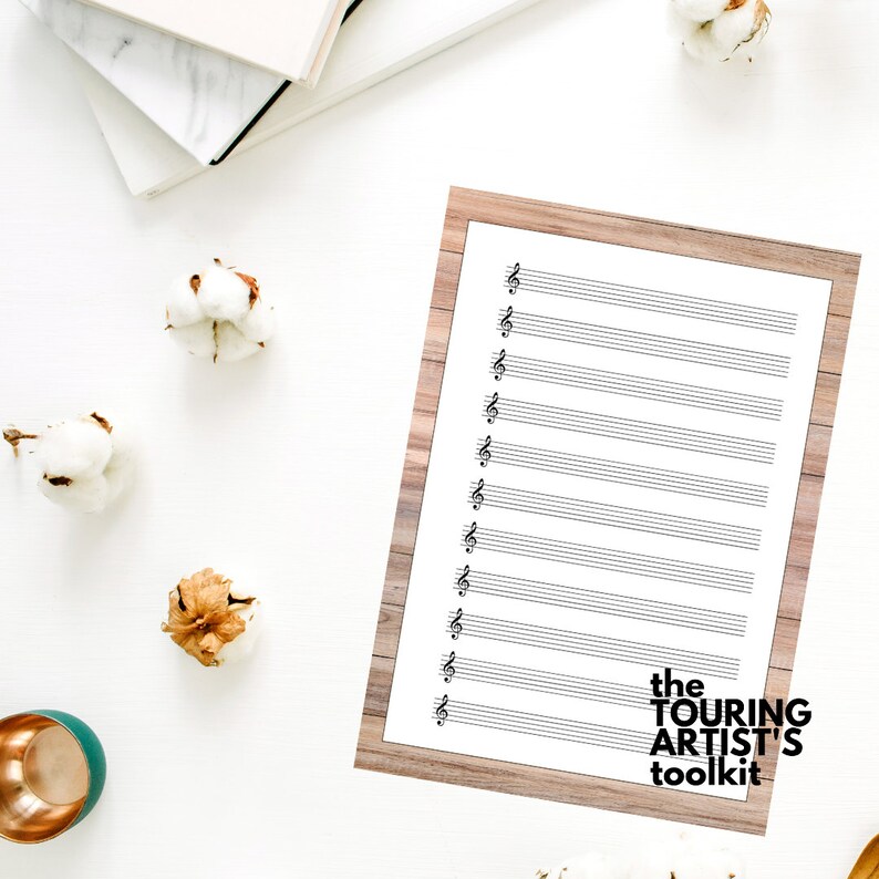 Blank Music Stave Notation for Musicians Songwriters Notebook Journal ...