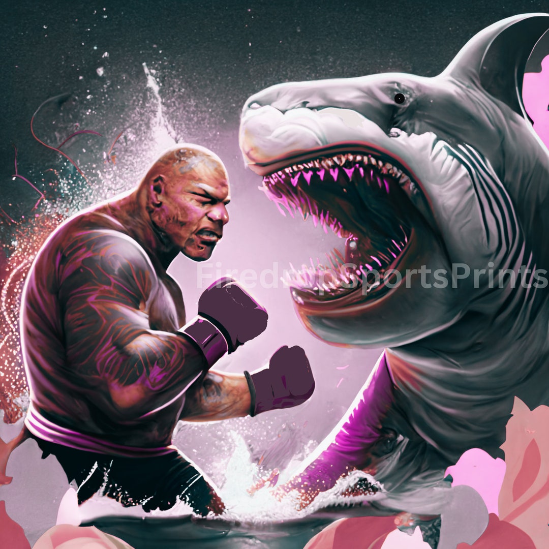 Mike Tyson Great White Shark Poster, 4 Variants, 4 Downloadable Files ...