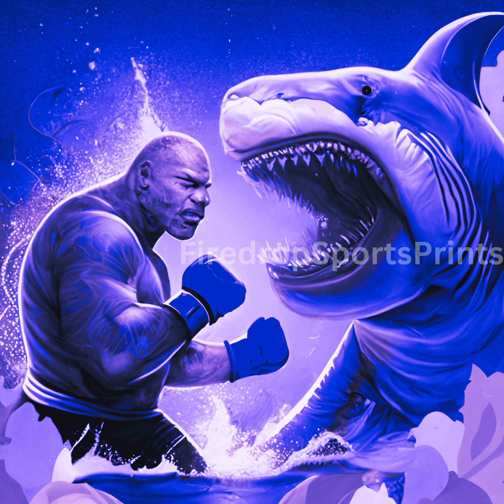Mike Tyson Great White Shark Poster, 4 Variants, 4 Downloadable Files ...