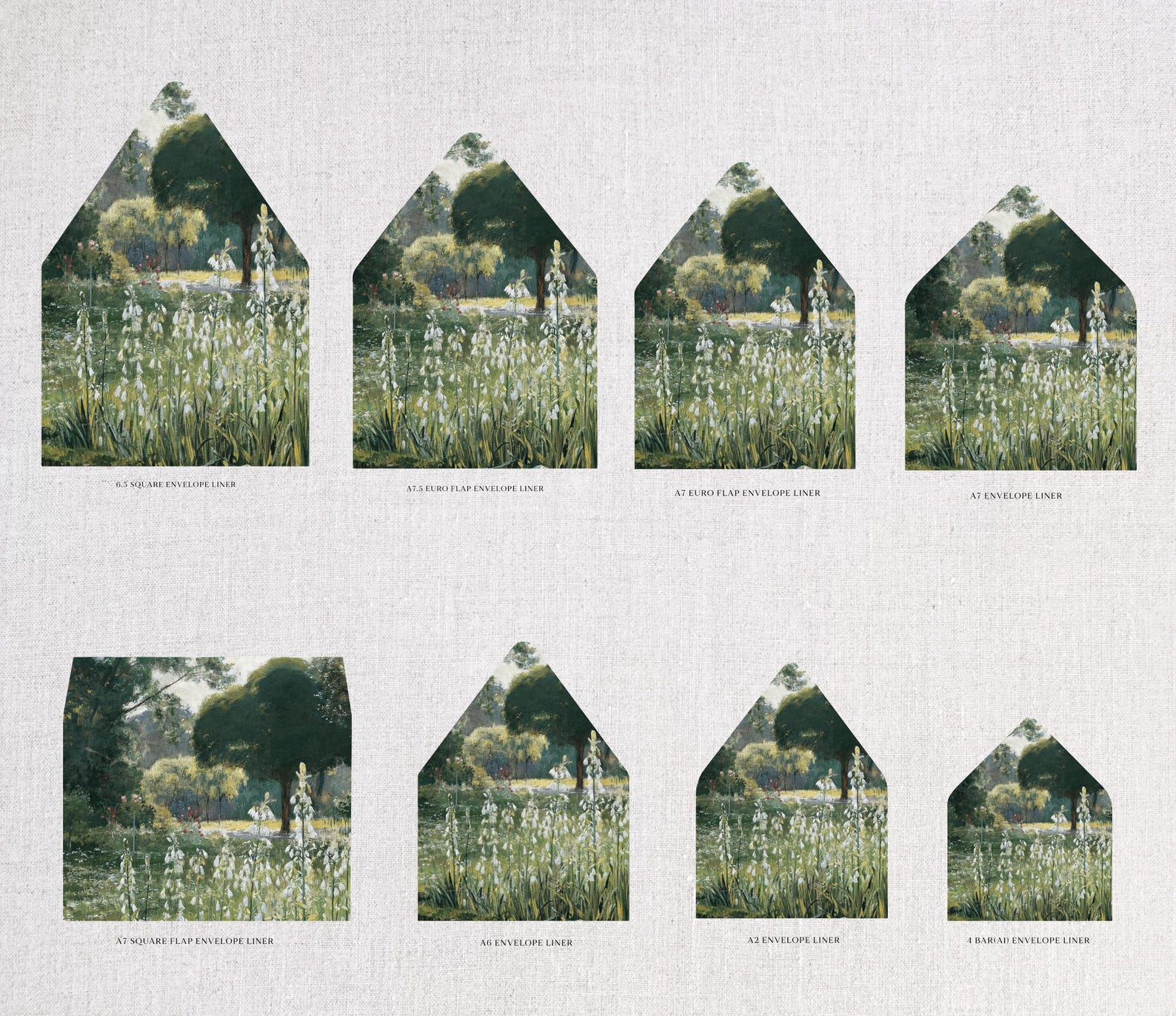 Nature Envelope Liner Template Digital, Printable Envelope Liners for ...