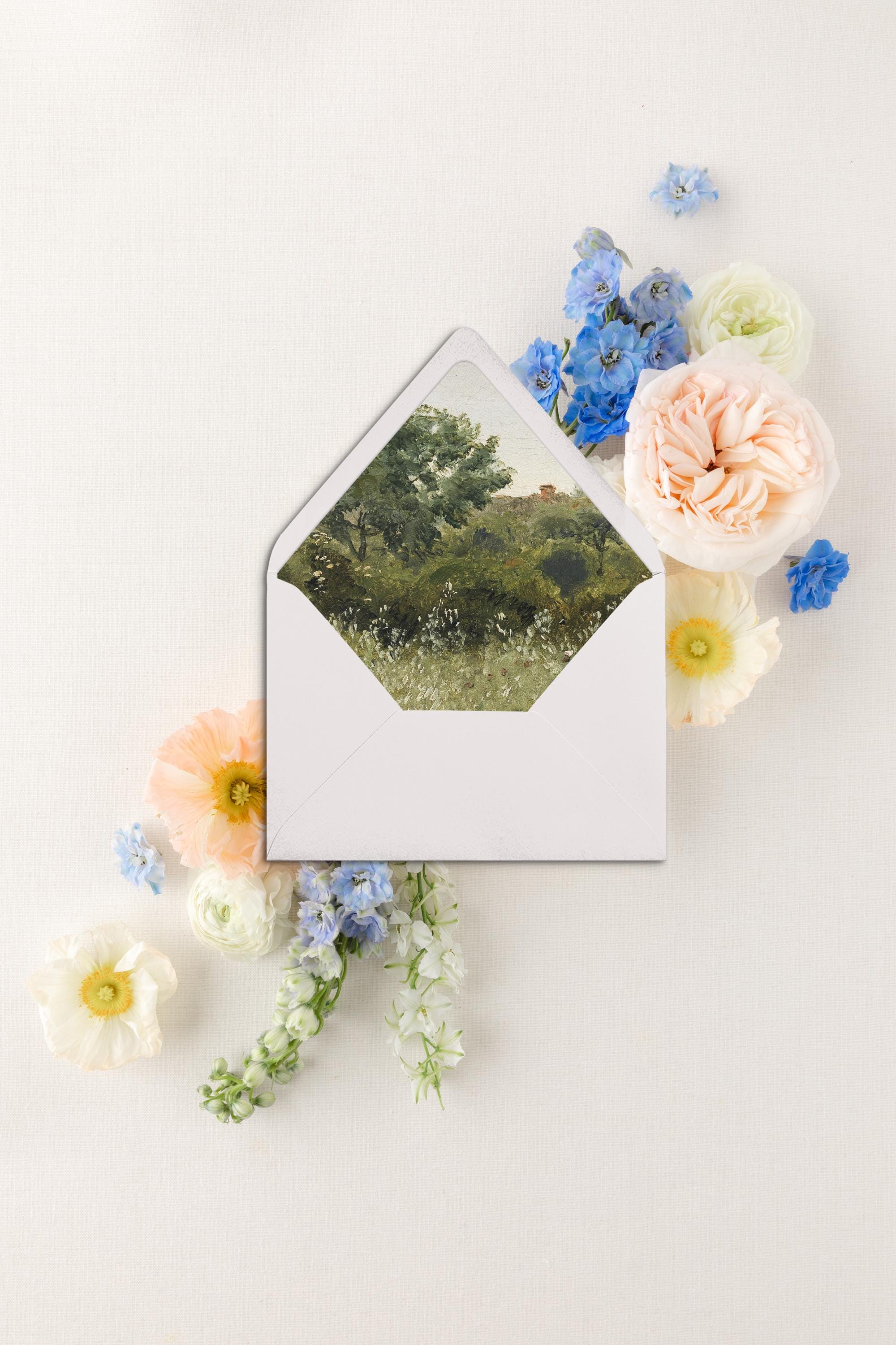 Nature Envelope Liner Template Digital, Printable Envelope Liners for ...