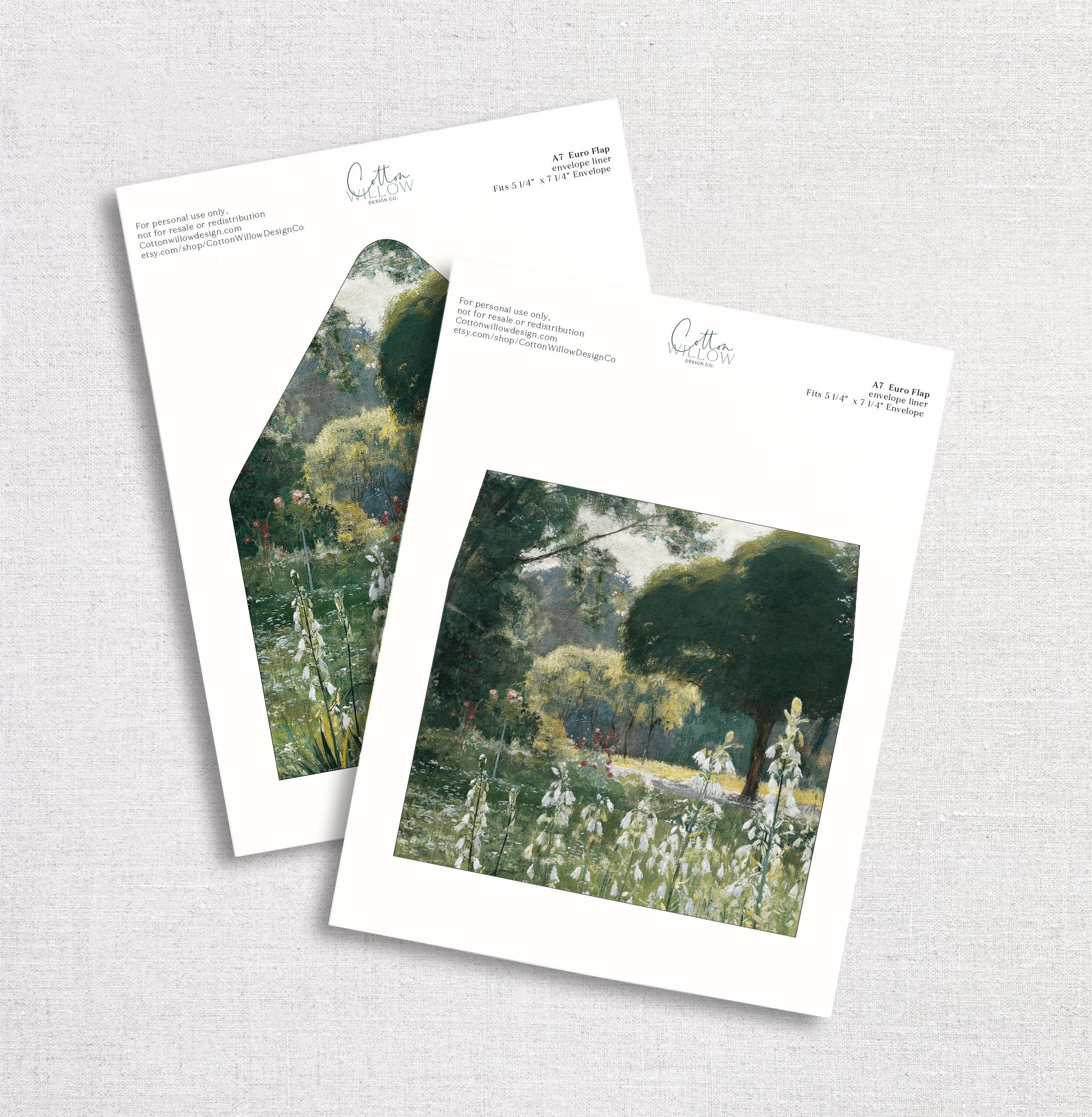 Nature Envelope Liner Template Digital, Printable Envelope Liners for ...