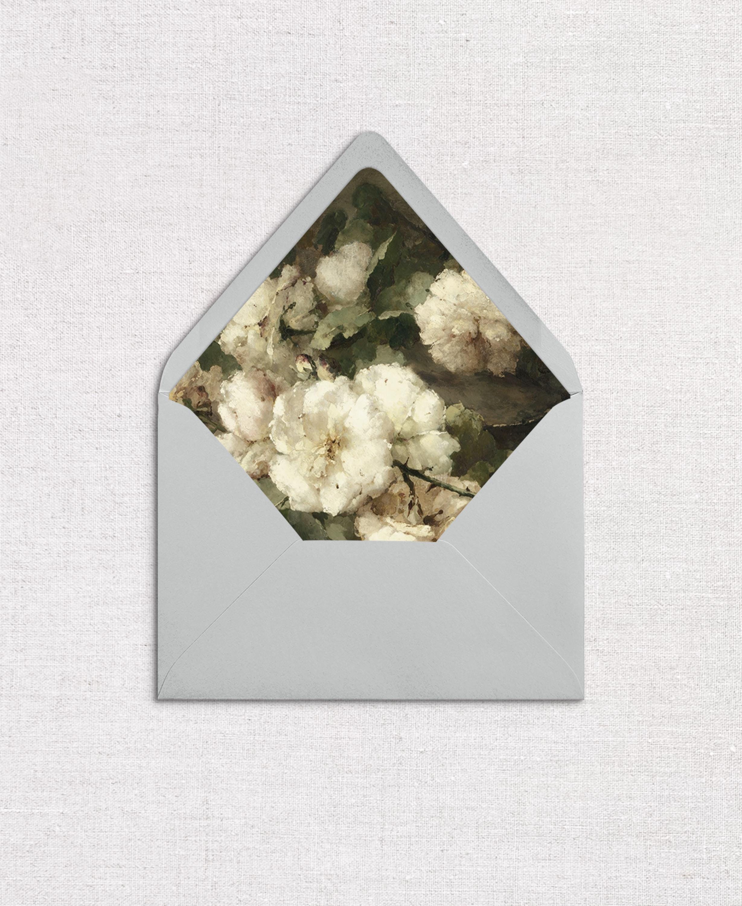 Ivory Floral Envelope Liner Wedding Template Instant Download, Fine Art ...