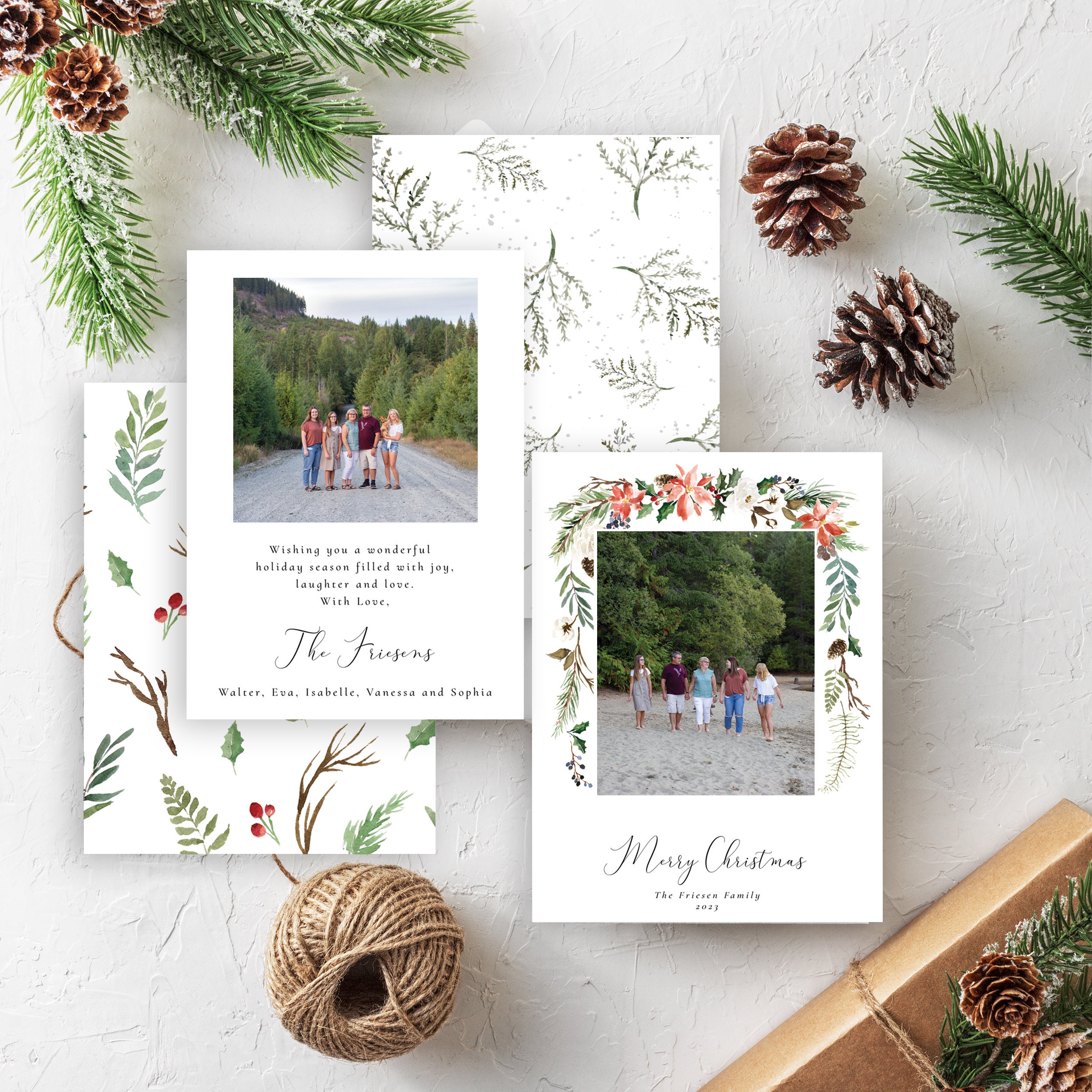 Printable Christmas Card Template Holiday Card Digital - Etsy