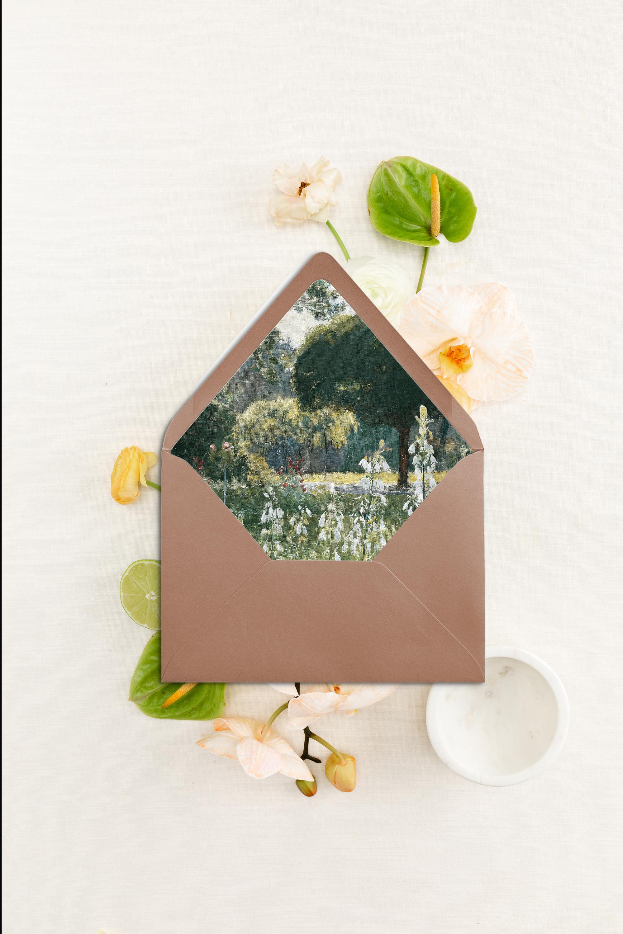 Nature Envelope Liner Template Digital, Printable Envelope Liners for ...