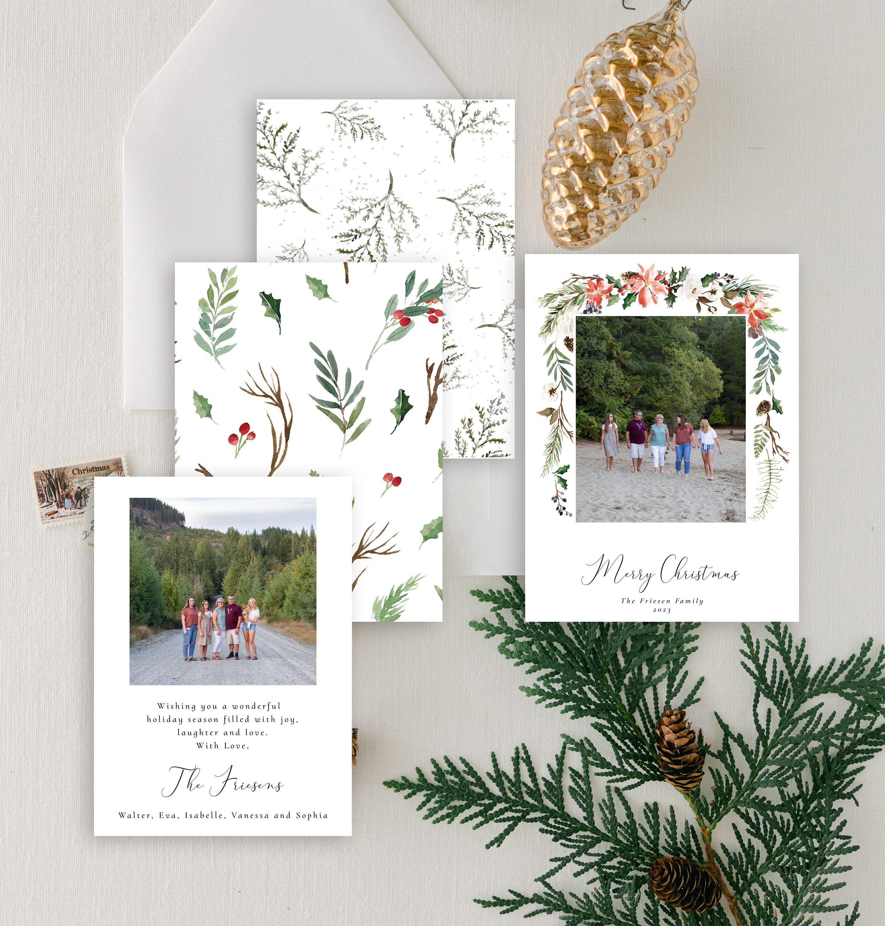 Printable Christmas Card Template Holiday Card Digital - Etsy