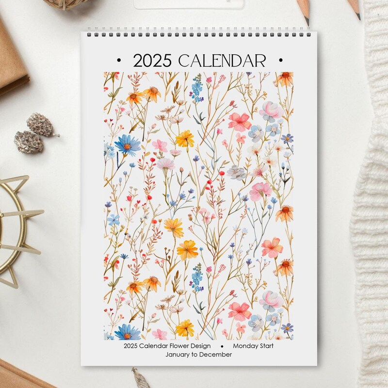 Calendars 2025 Wall Flowers - Etsy