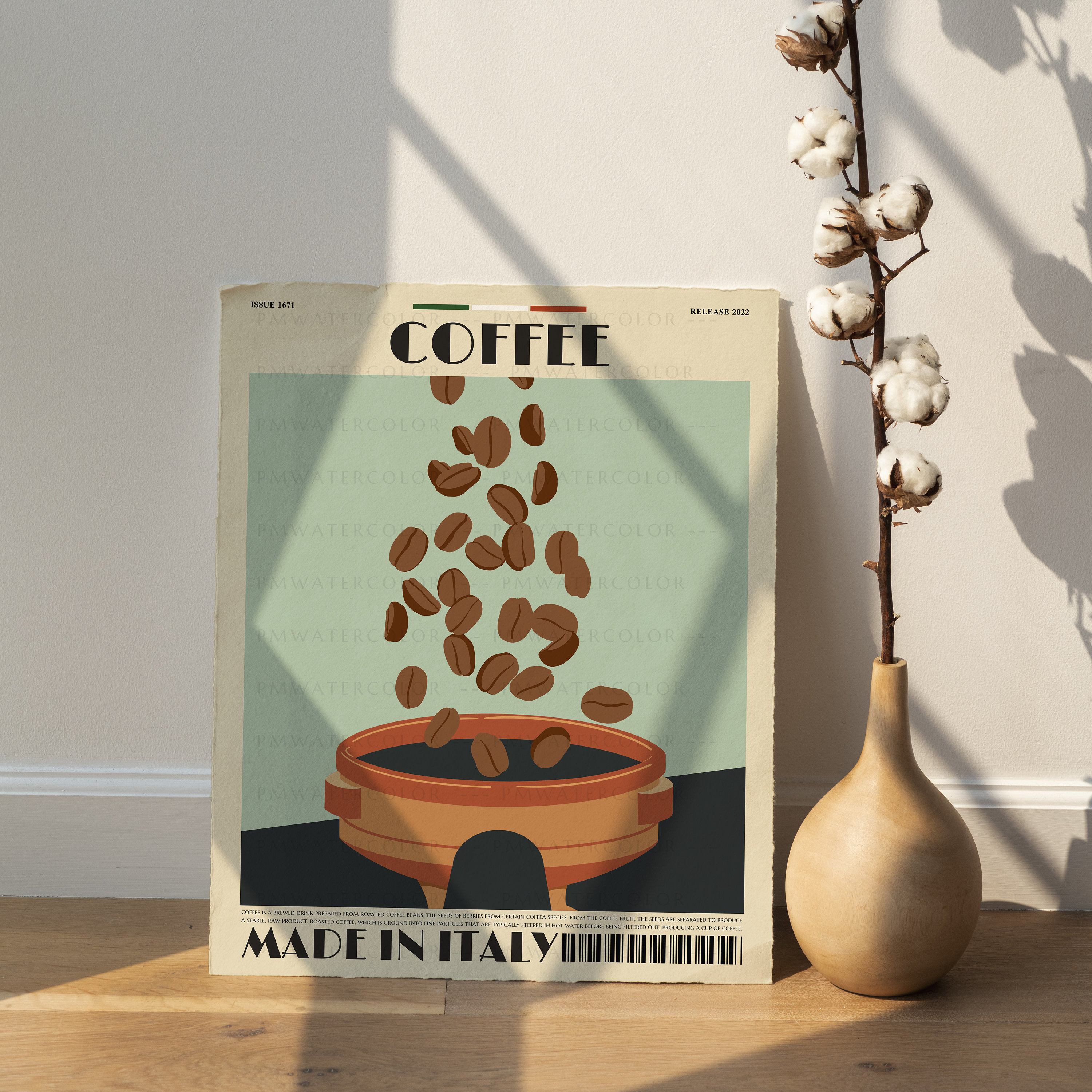 Mid Century Modern, Wall Art, Coffee Print, Poster Print, Coffee Bar ...