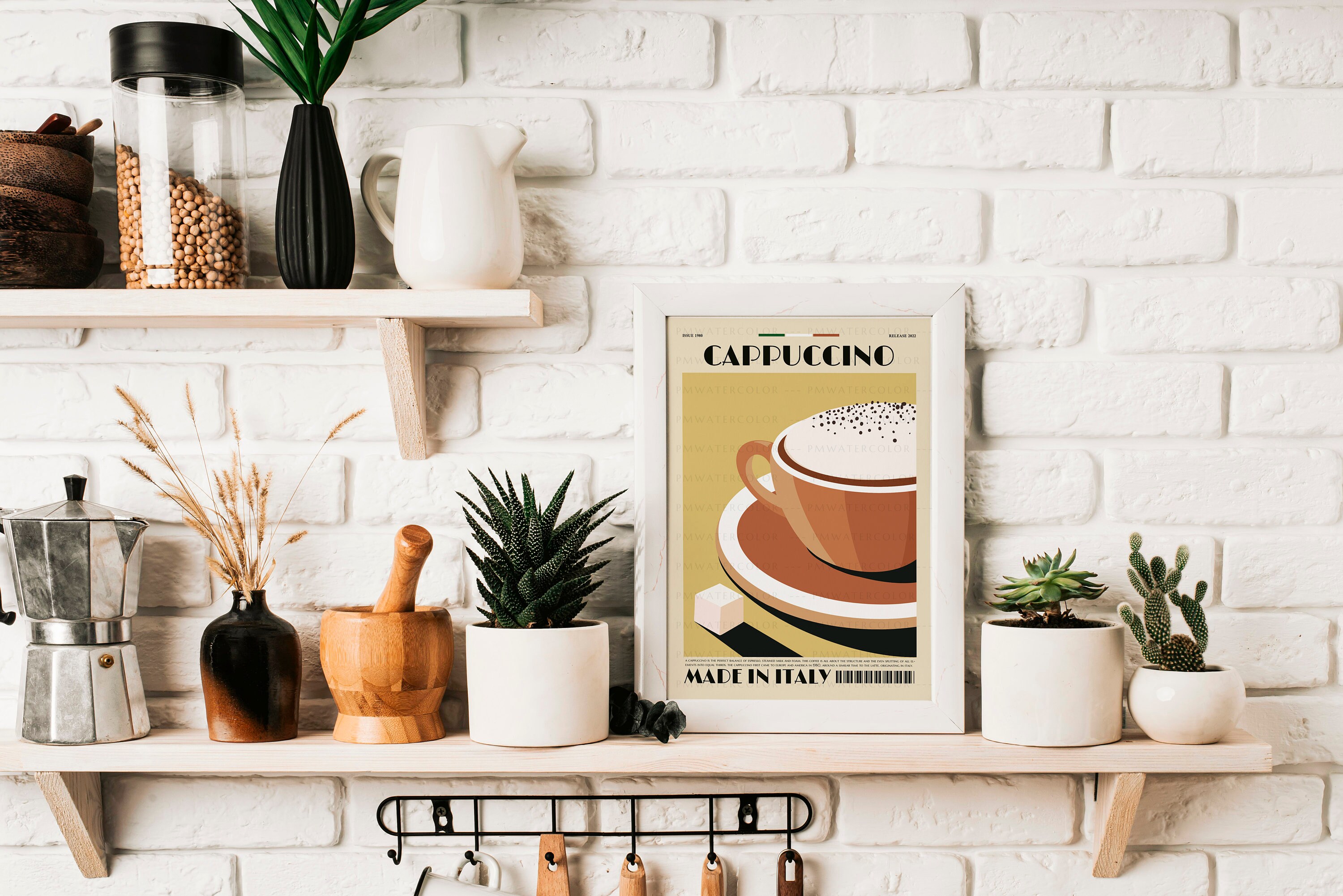 Coffee Print, Mid Century Modern, INSTANT DOWNLOAD, Cappuccino Art ...