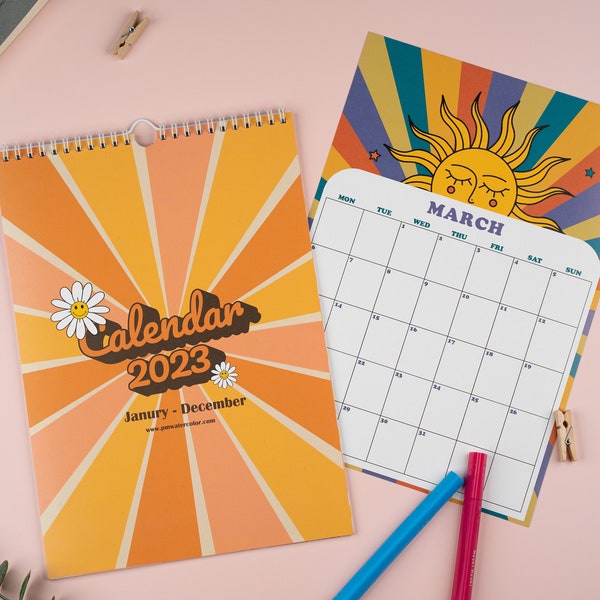 Colorful Calendar - Etsy