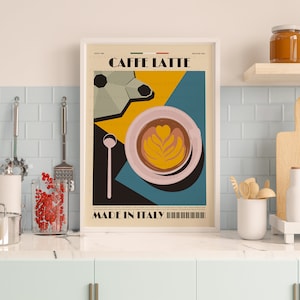 Mid Century Modern, Coffee Print, Coffee Bar Decor, Wall Decor, Wall ...