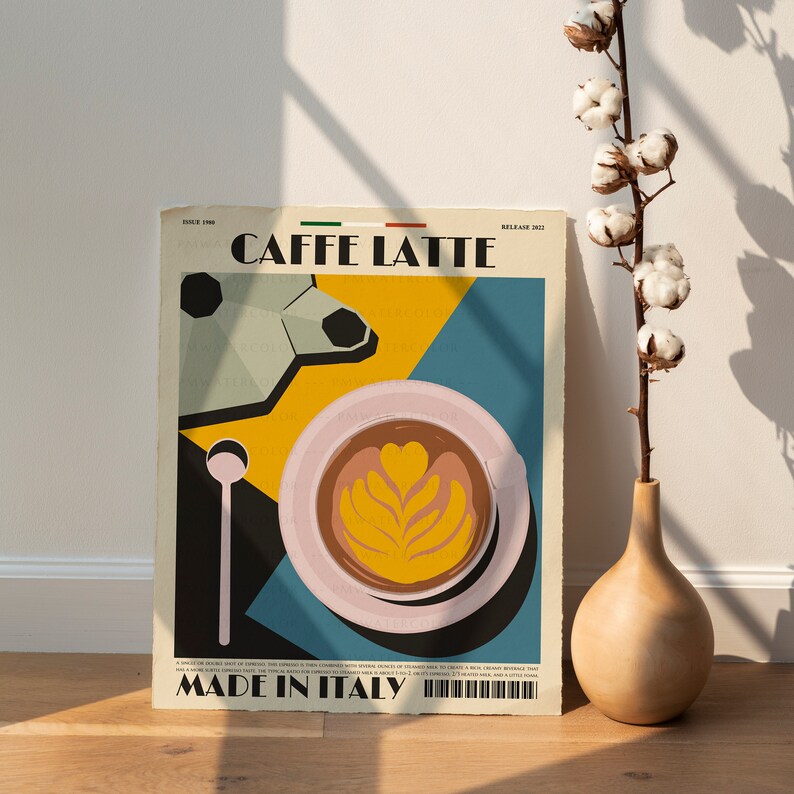 Mid Century Modern Coffee Print Coffee Bar Decor Wall - Etsy