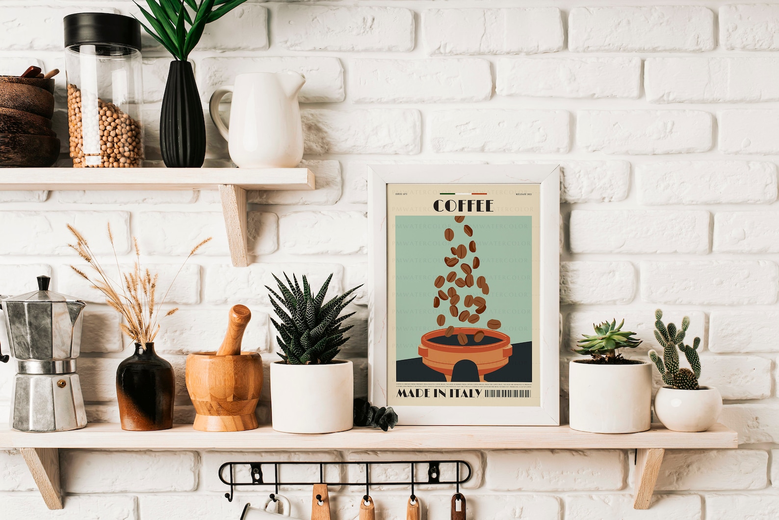 Mid Century Modern, Wall Art, Coffee Print, Poster Print, Coffee Bar ...