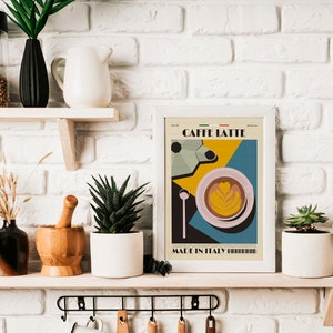 Mid Century Modern, Coffee Print, Coffee Bar Decor, Wall Decor, Wall ...