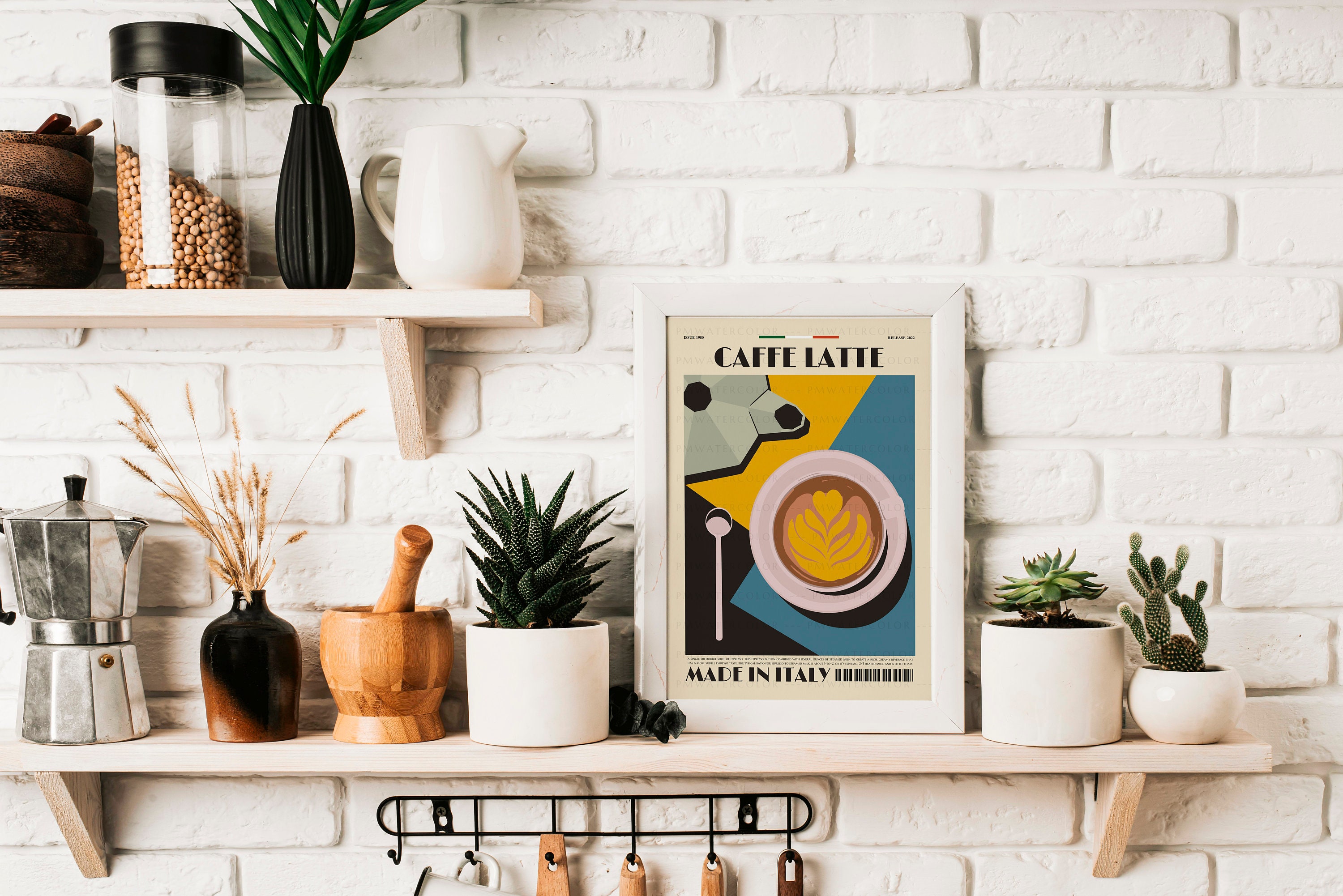 Mid Century Modern Coffee Print Coffee Bar Decor Wall - Etsy