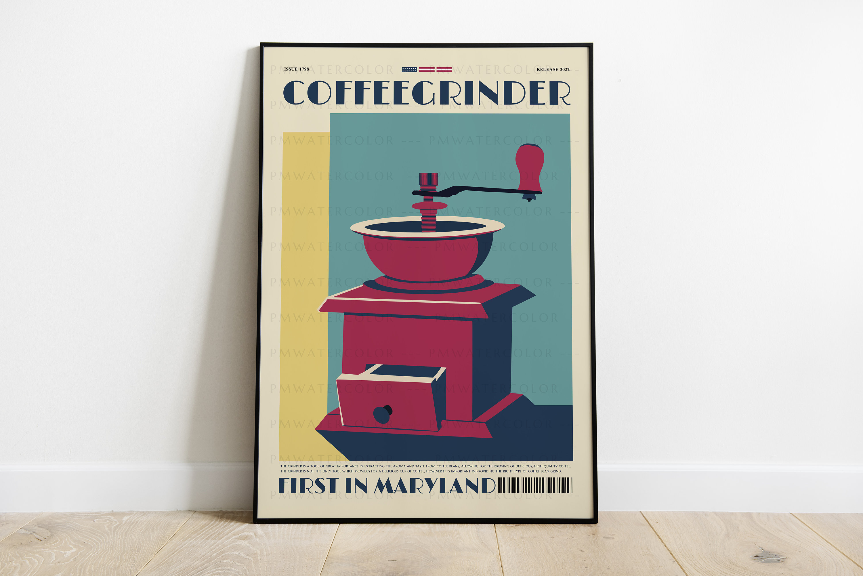 Set of 6, Coffee Print, Mid Century Modern, Wall Art, Decor, Coffee ...