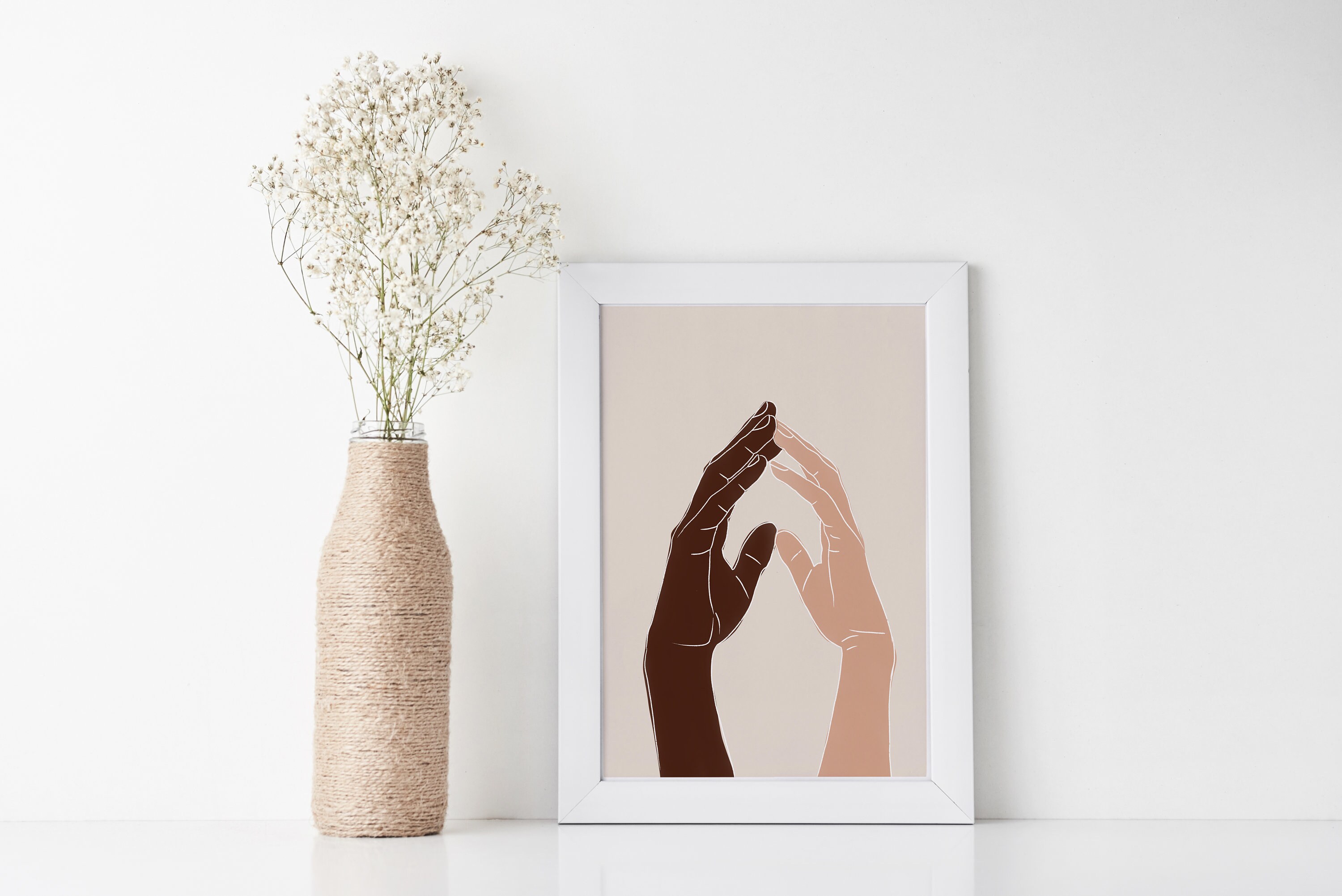 Abstract Hands Art Print Hand Holding Wall Art Black Girl | Etsy