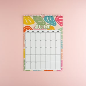 Retro Wall Calendar, Wall Calendars 2024, Planner 2024, 12 Month ...