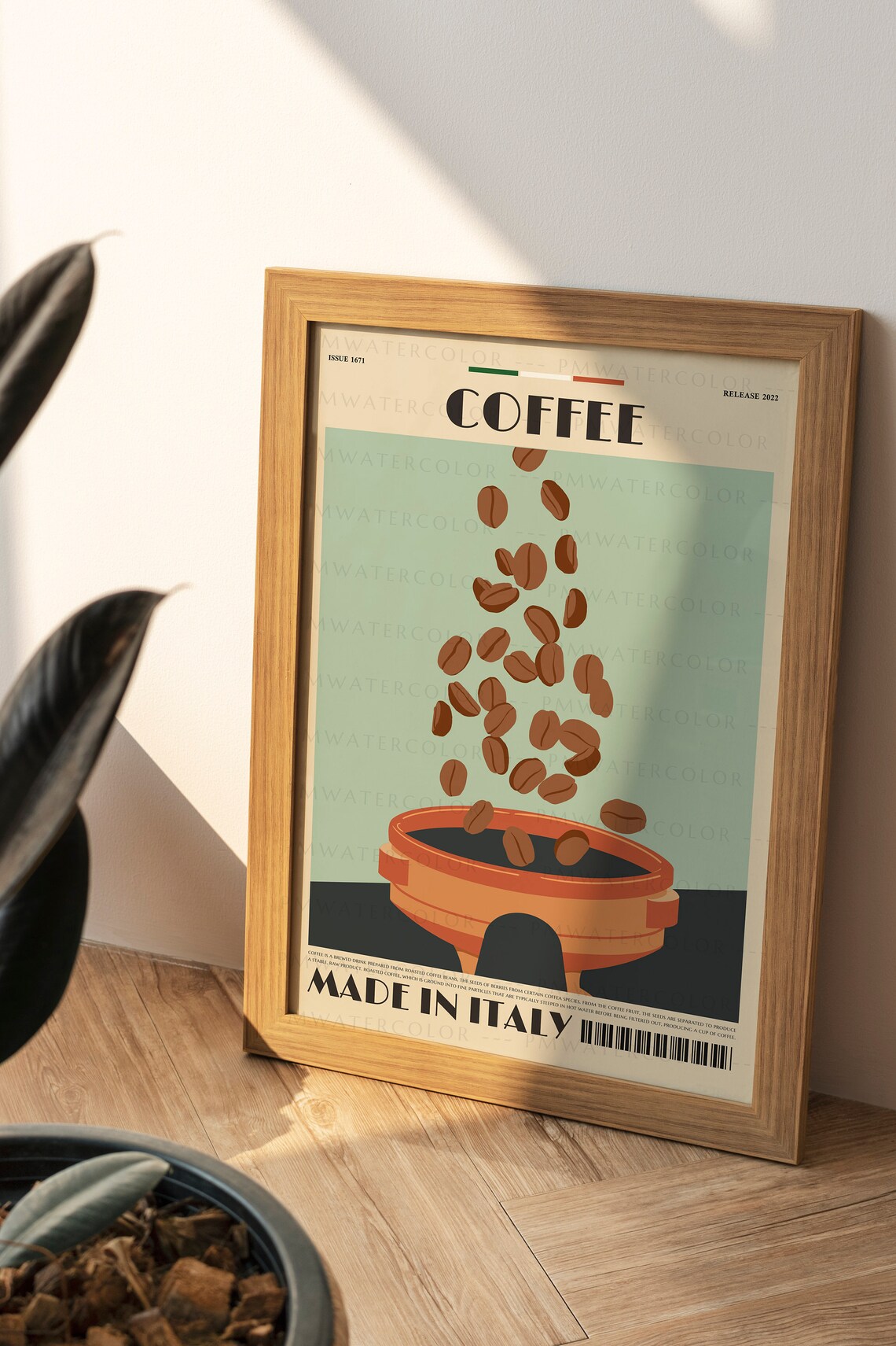 Mid Century Modern, Wall Art, Coffee Print, Poster Print, Coffee Bar ...