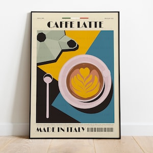 Mid Century Modern, Coffee Print, Coffee Bar Decor, Wall Decor, Wall ...