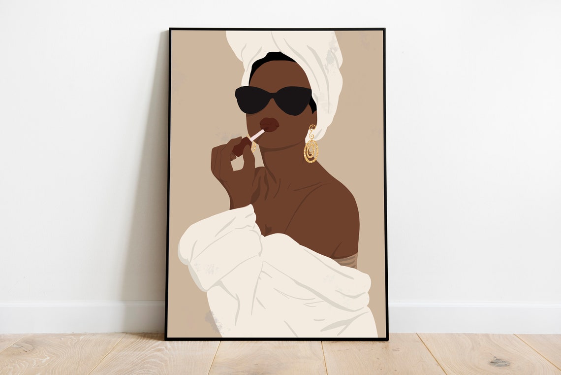 Black Woman Wall Art African American Wall Art African Woman Etsy