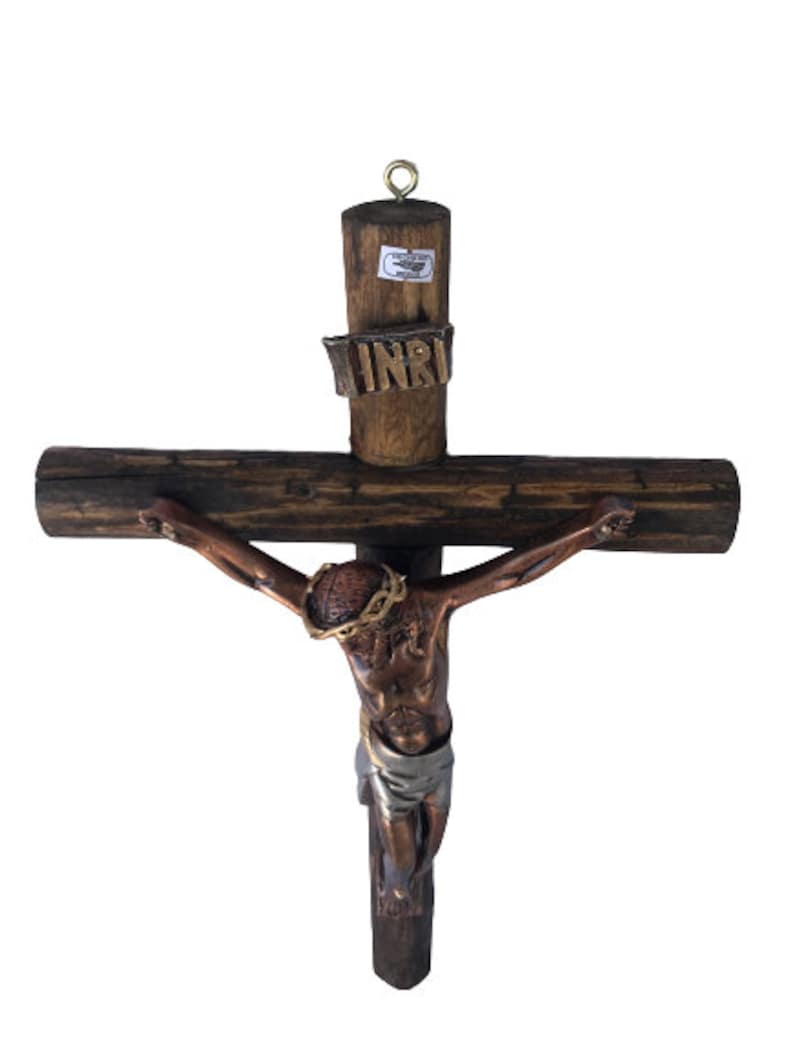 Crucifico/crucifix 20 Rounded Base brown & White - Etsy