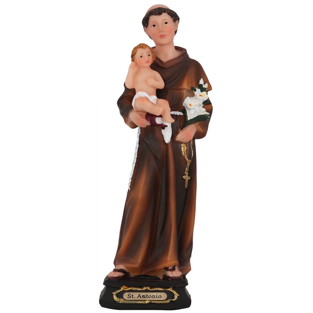 St.antonio 8.5" San Antonio De Padua Con Niño Jesus Resin Figure - Etsy