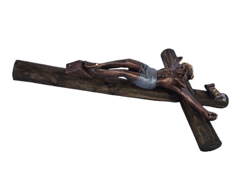 Crucifico/crucifix 20 Rounded Base brown & White - Etsy