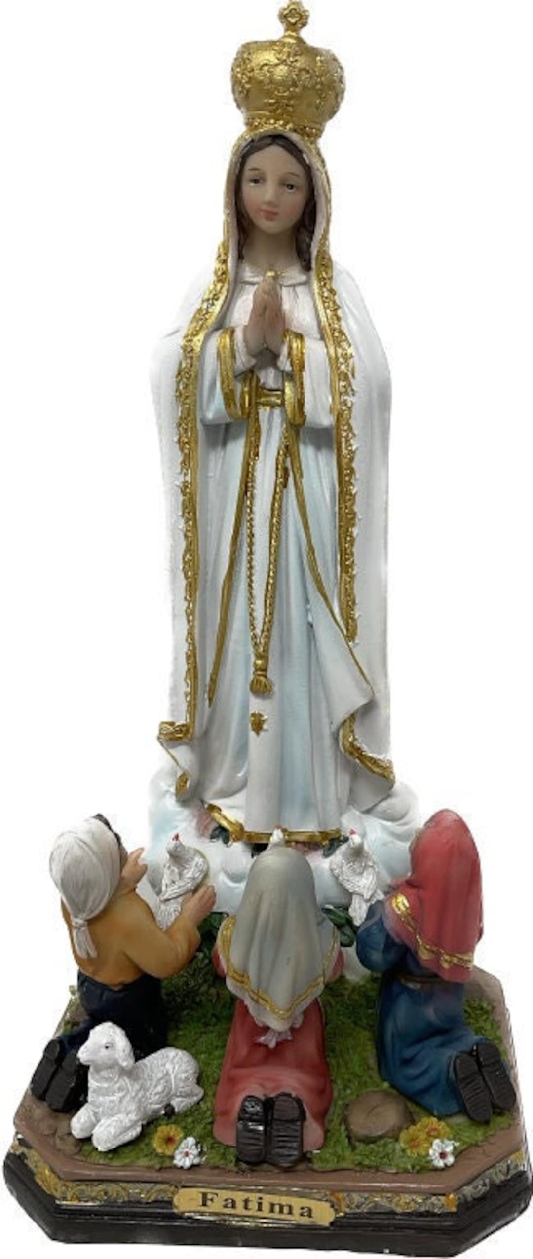 Nuestra Señora Virgen De Fátima Con Los Tres Pastorcitos 12" Religious ...