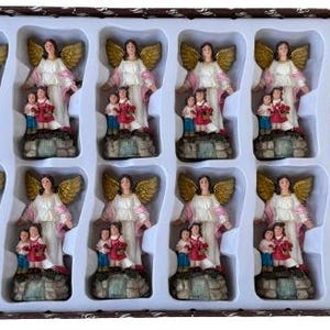 Mini 3" Angel De La Guarda 12 Pcs Set Religious Figure Guardian Angel ...