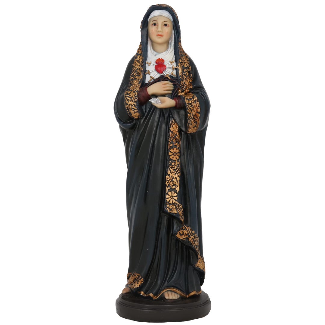 Our Lady of Sorrows 12" the Seven Sorrows of Mary Resin Figure Home ...