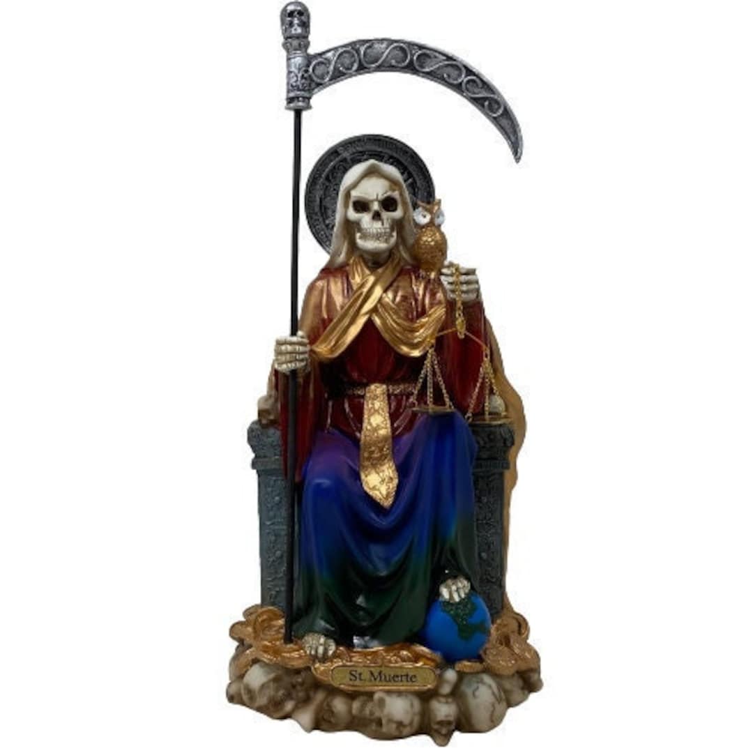 Santa Muerte Sentada 12" Siete Colores Holy Death Grim Reaper Skull ...