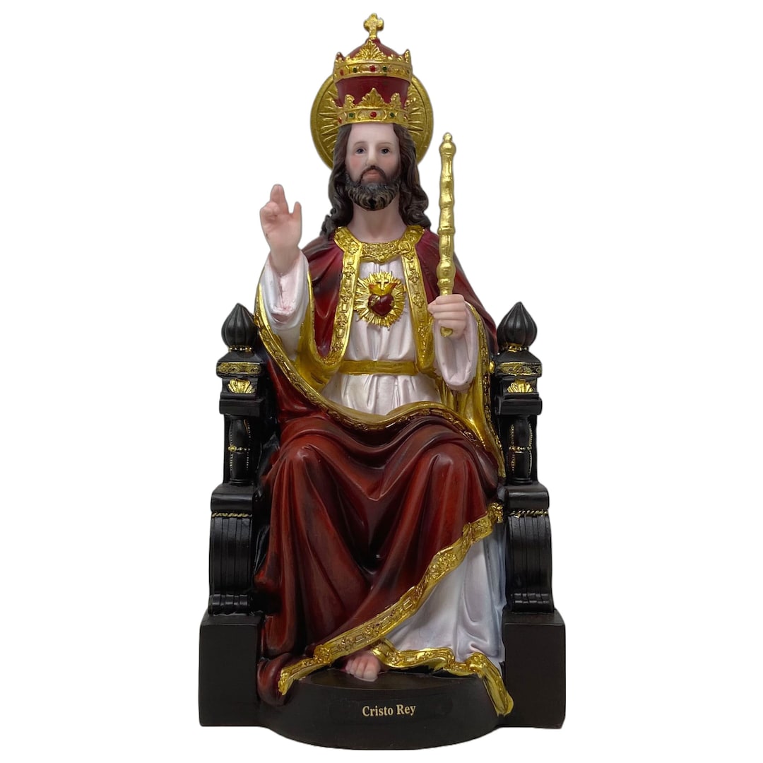 Cristo Rey En El Trono 12" Religious Figurine Christ the King on Throne ...