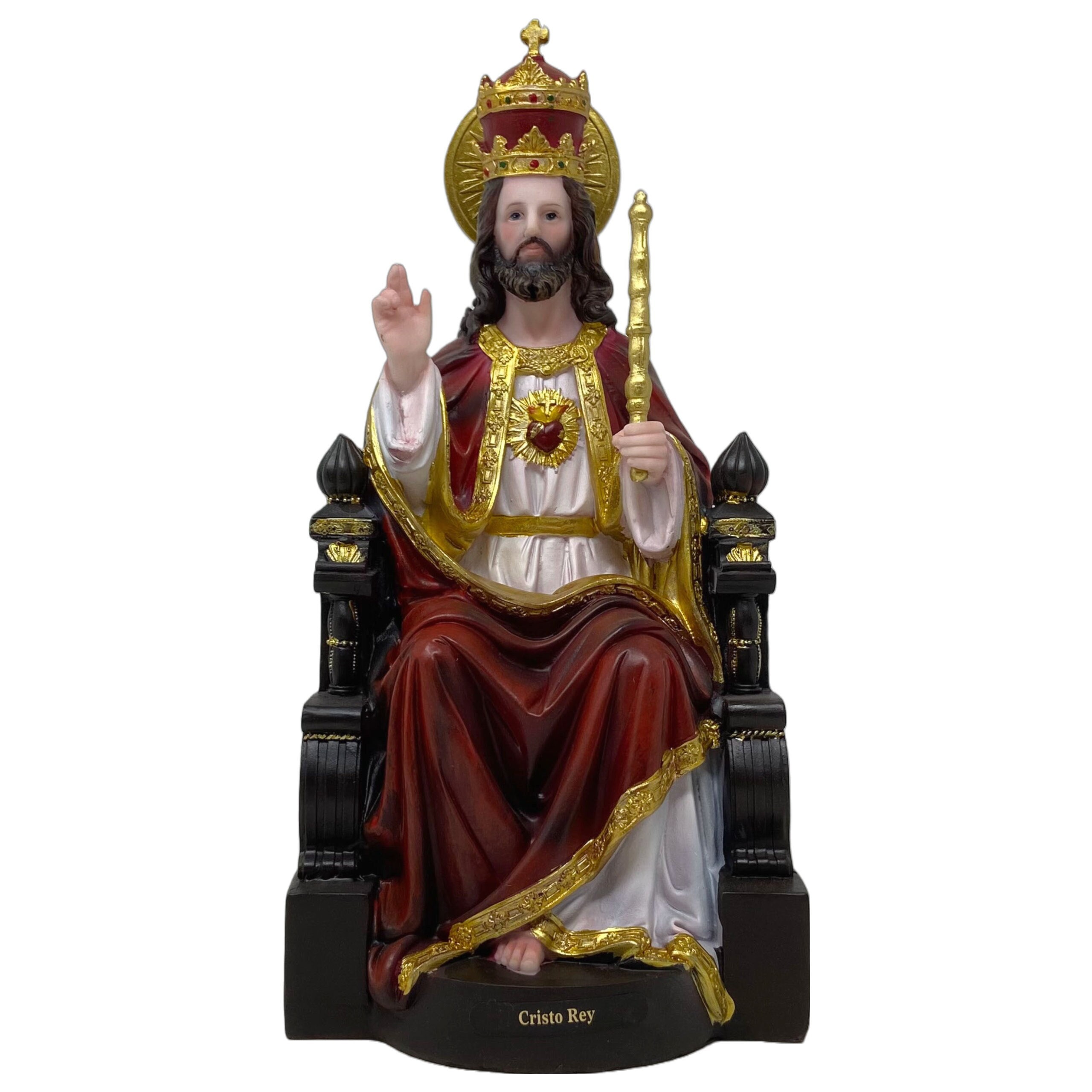 Cristo Rey En El Trono 12" Religious Figurine Christ the King on Throne ...