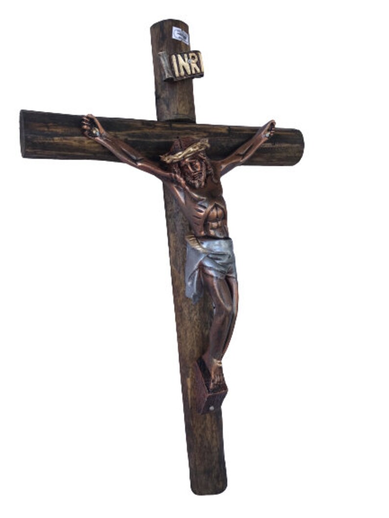Crucifico/crucifix 20 Rounded Base brown & White - Etsy