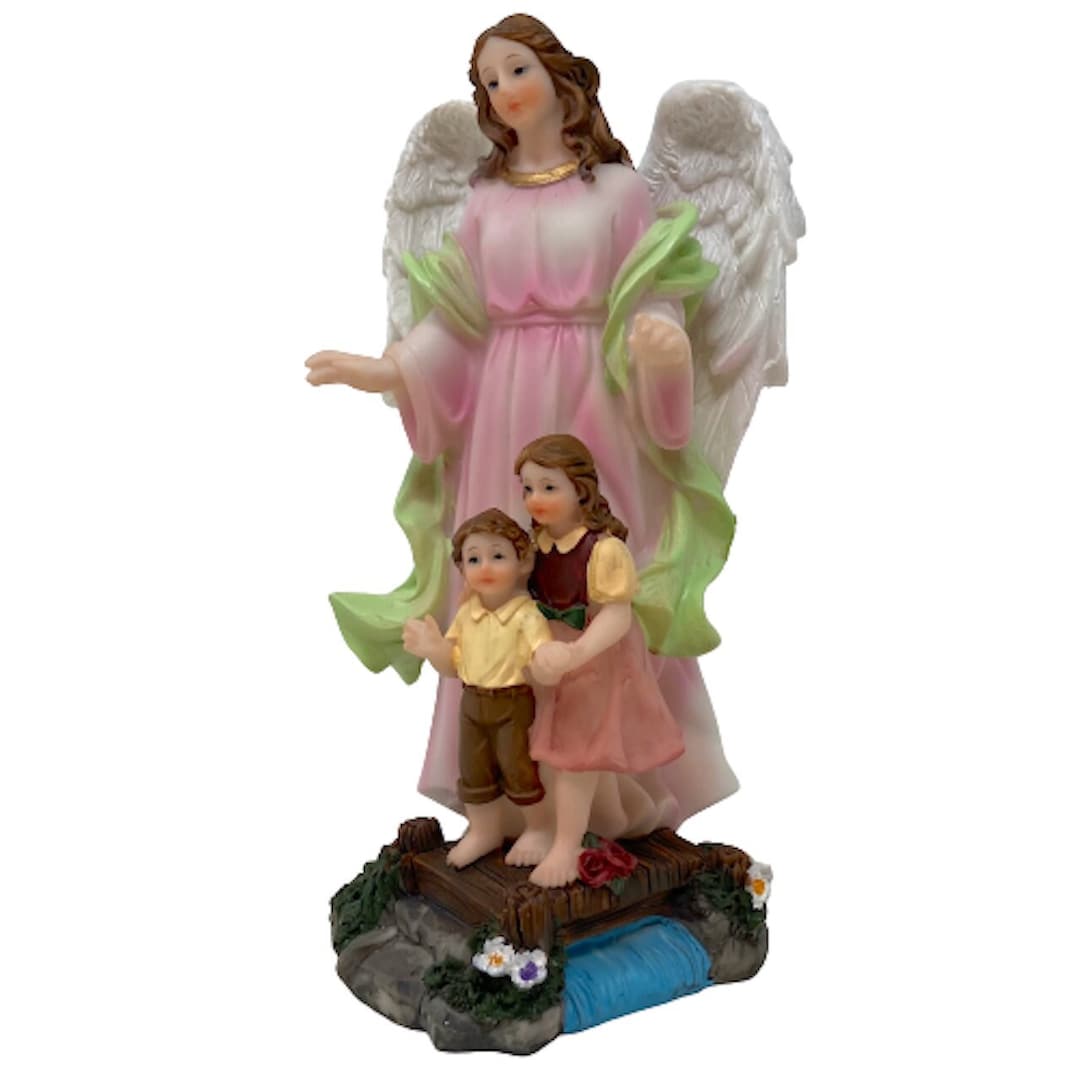 Angel Guardian Con Niños 8" Guardian Angel With Kids - Etsy