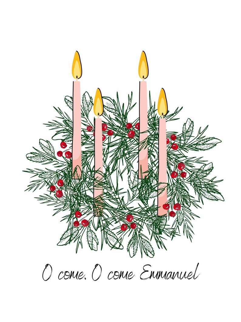 O Come O Come Emmanuel Advent Print - Etsy