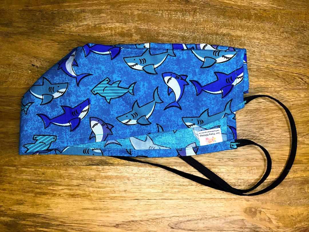 Shark Print Scrub Cap - Etsy