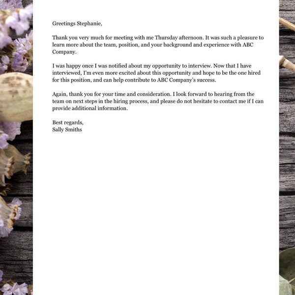 Interview Thank You Card Template - Etsy