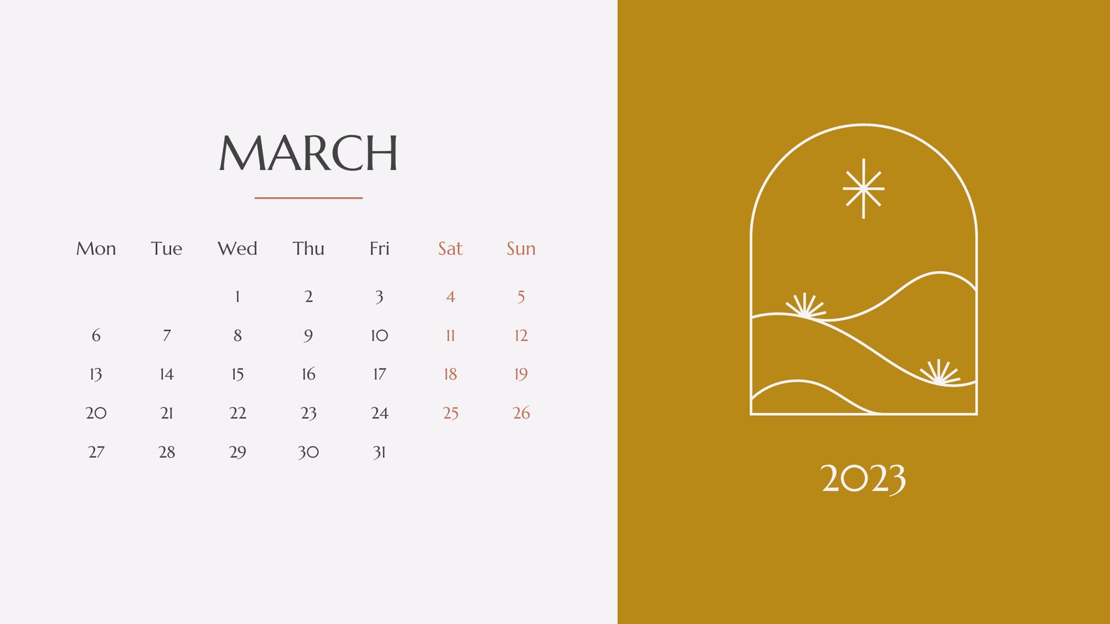 2023 Desktop Calendar Wallpaper, Manifestation Astrological Minimalist ...
