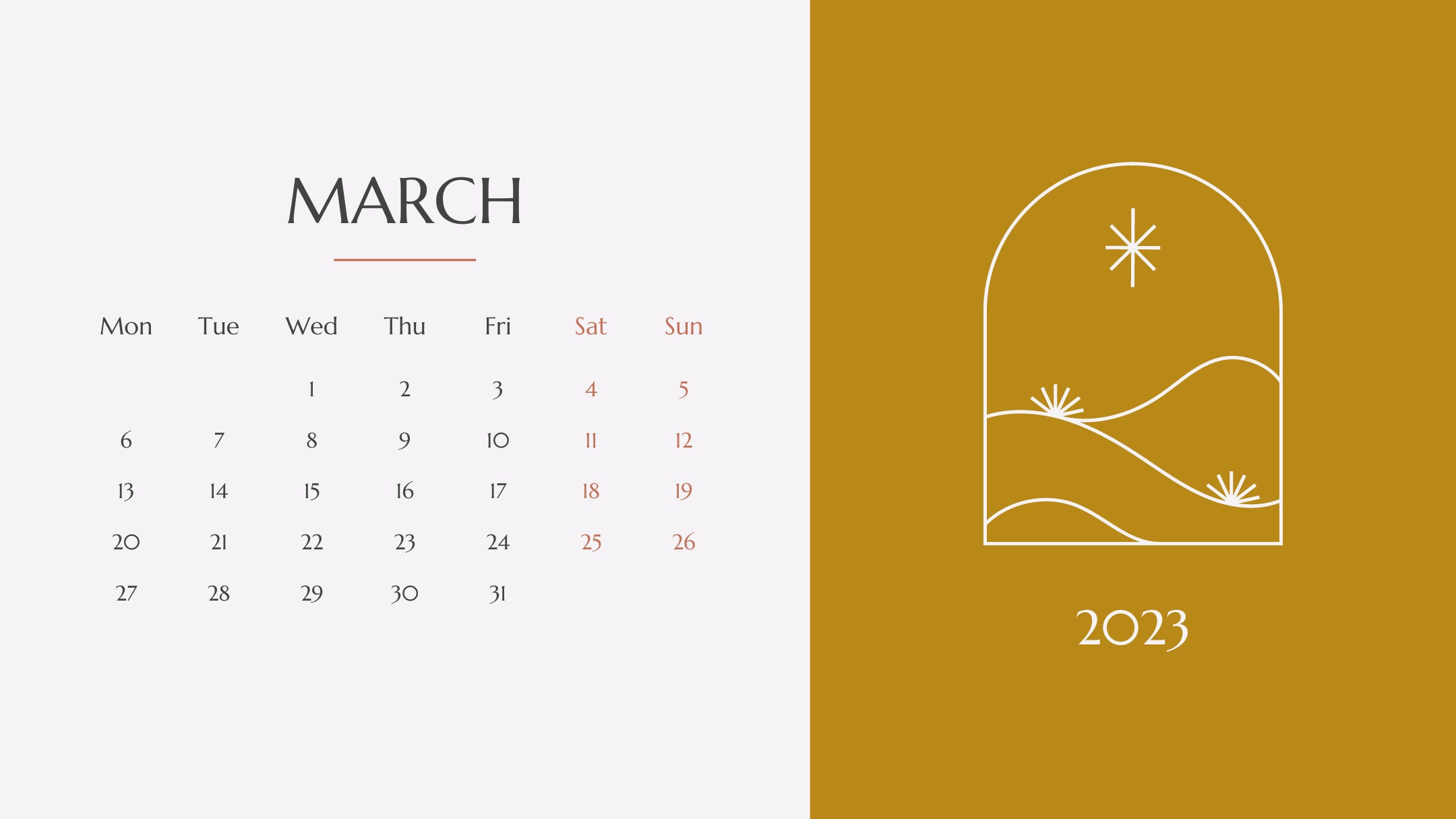 2023 Desktop Calendar Wallpaper, Manifestation Astrological Minimalist ...