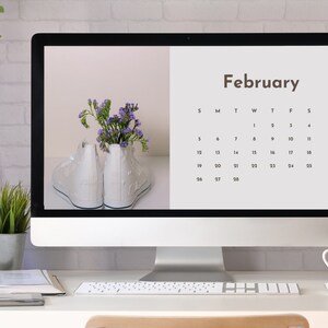 2023 Desktop Calendar Wallpaper, Desktop Calendar Aesthetic - Etsy