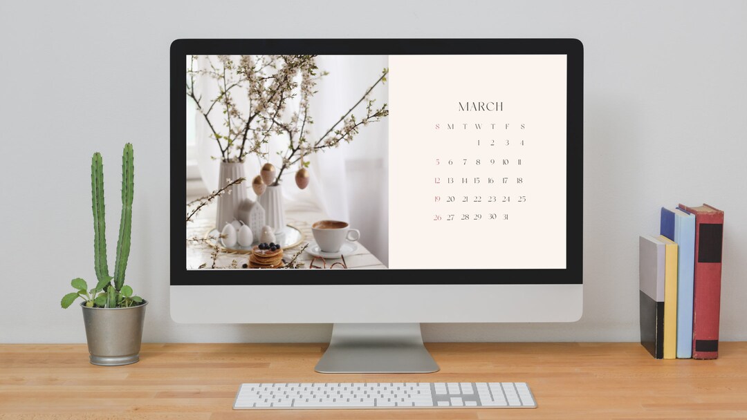2023 Desktop Calendar Wallpaper, Desktop Calendar Minimalist Floral ...