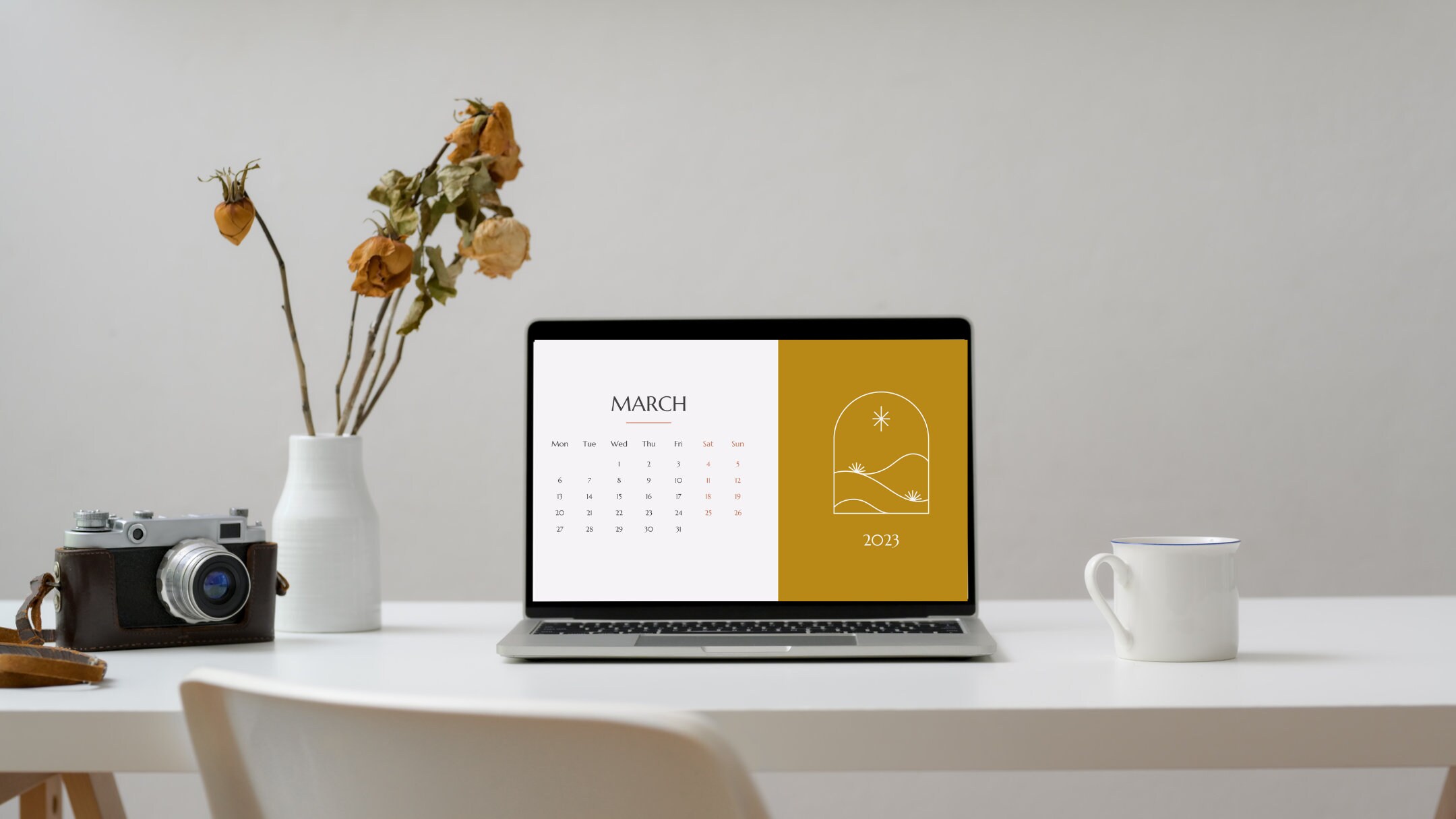2023 Desktop Calendar Wallpaper, Manifestation Astrological Minimalist ...