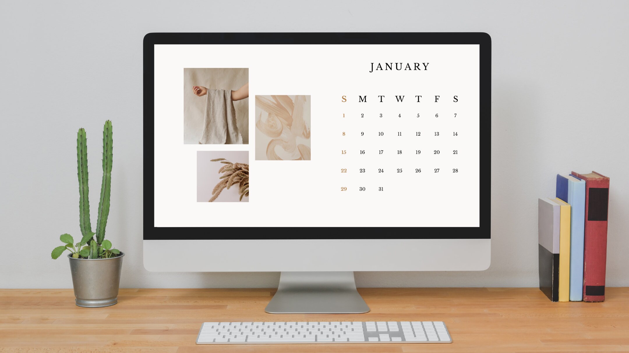 2023 Desktop Calendar Wallpaper, Minimalist Desktop Calendar Aesthetic ...
