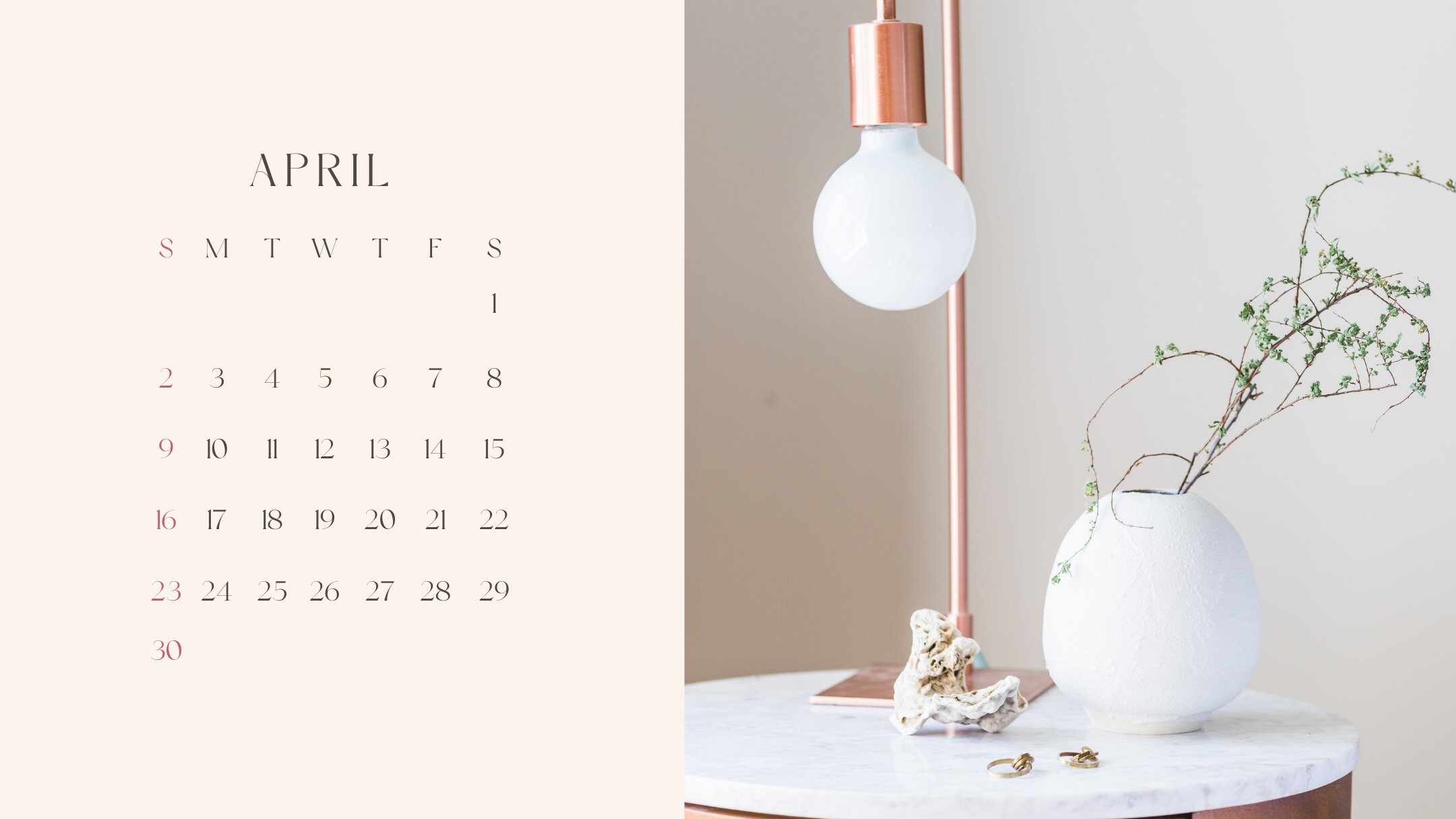 2023 Desktop Calendar Wallpaper, Desktop Calendar Minimalist Floral ...