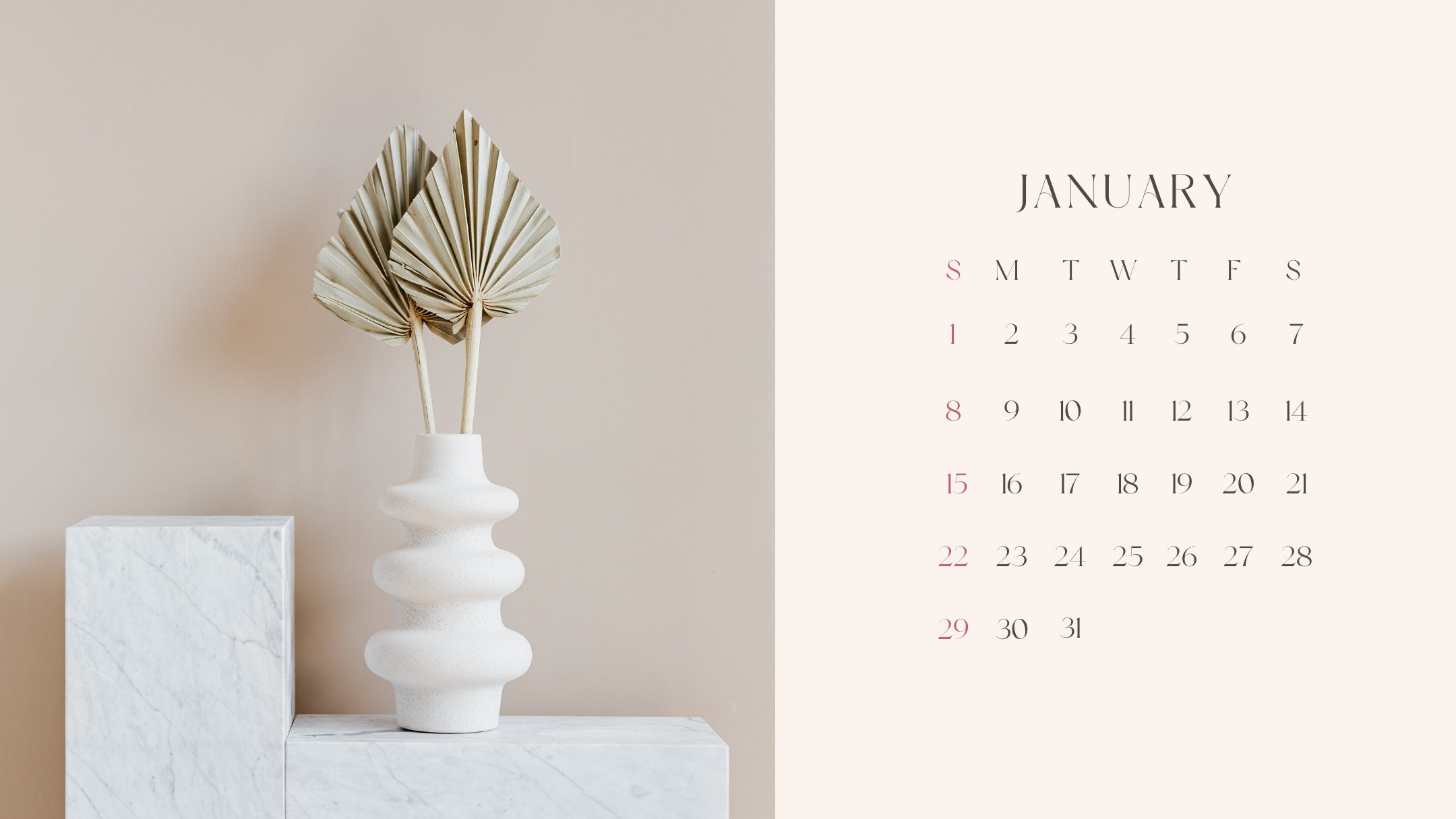 2023 Desktop Calendar Wallpaper, Desktop Calendar Minimalist Floral ...