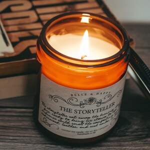 The Storyteller Candle, Cedarwood Leather Scent, Book Lover Gift - Etsy