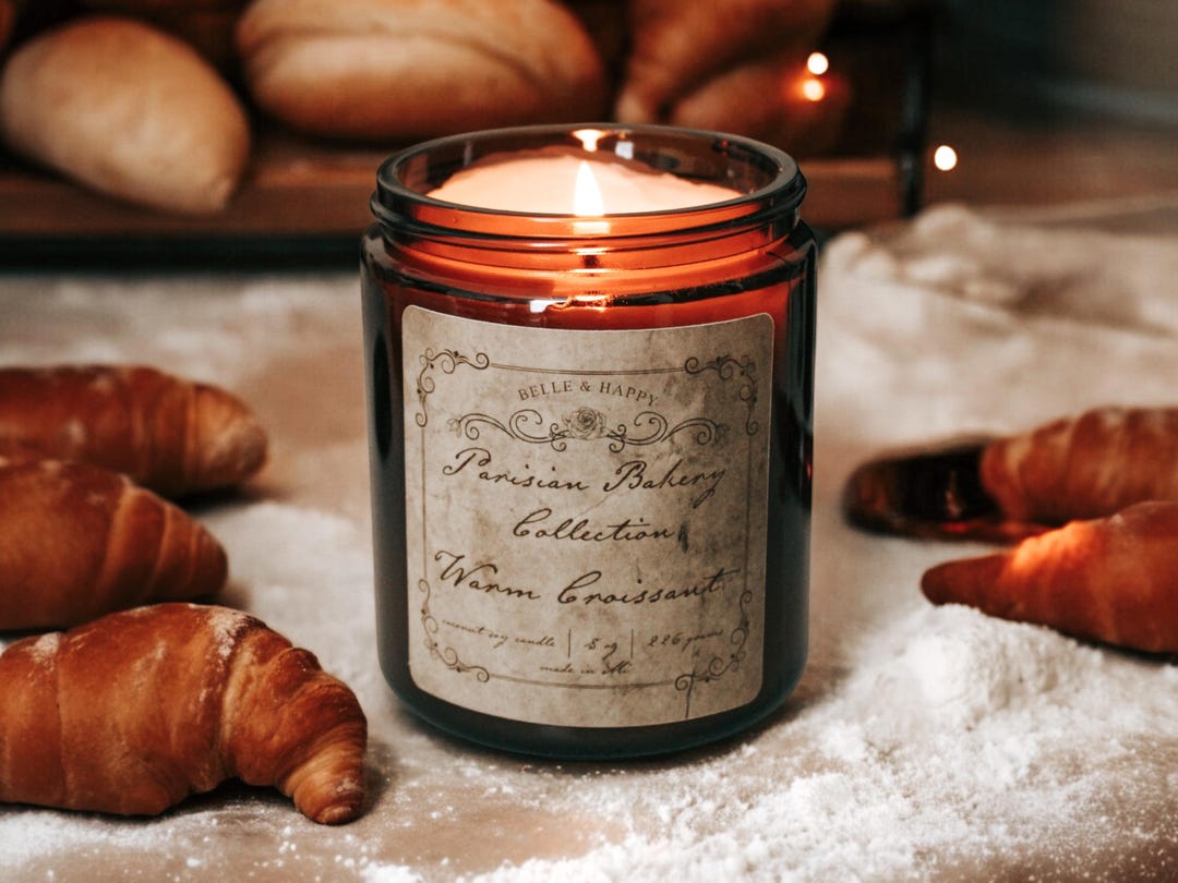 Croissant Scented Soy Candle | Parisian Bakery Candle Gift | Butter ...