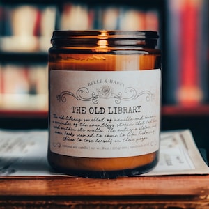 Old Library Candle Gift for Book Lovers | Bookworm Gift for Librarian ...